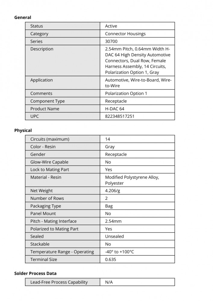 MOLEX 307001147 technical document image 2