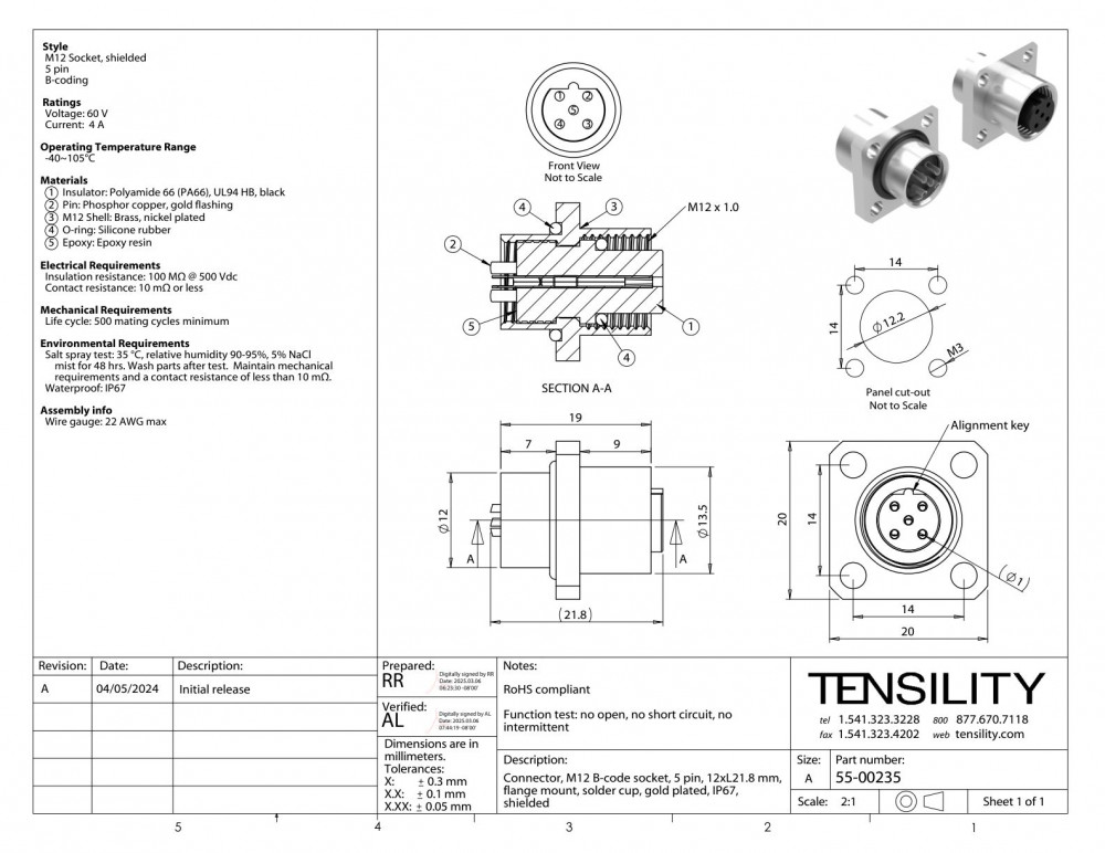 Tensility International 55-00235 product drawing
