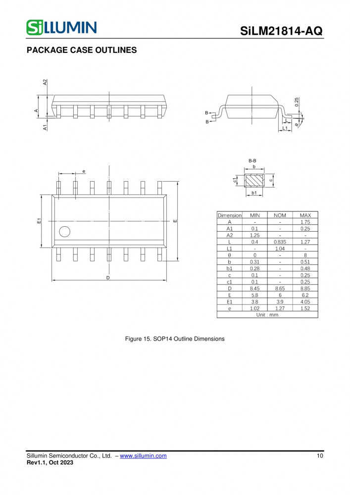 Reference datasheet page 10