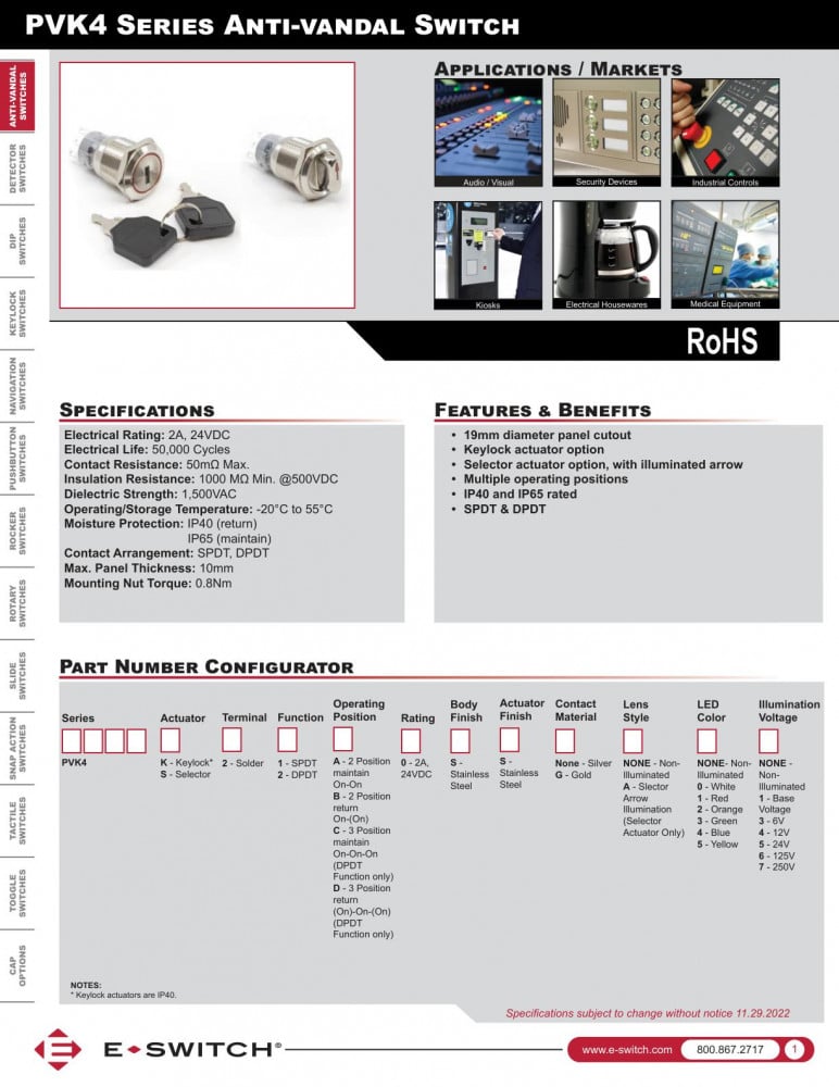 PVK4 Series datasheet page 1