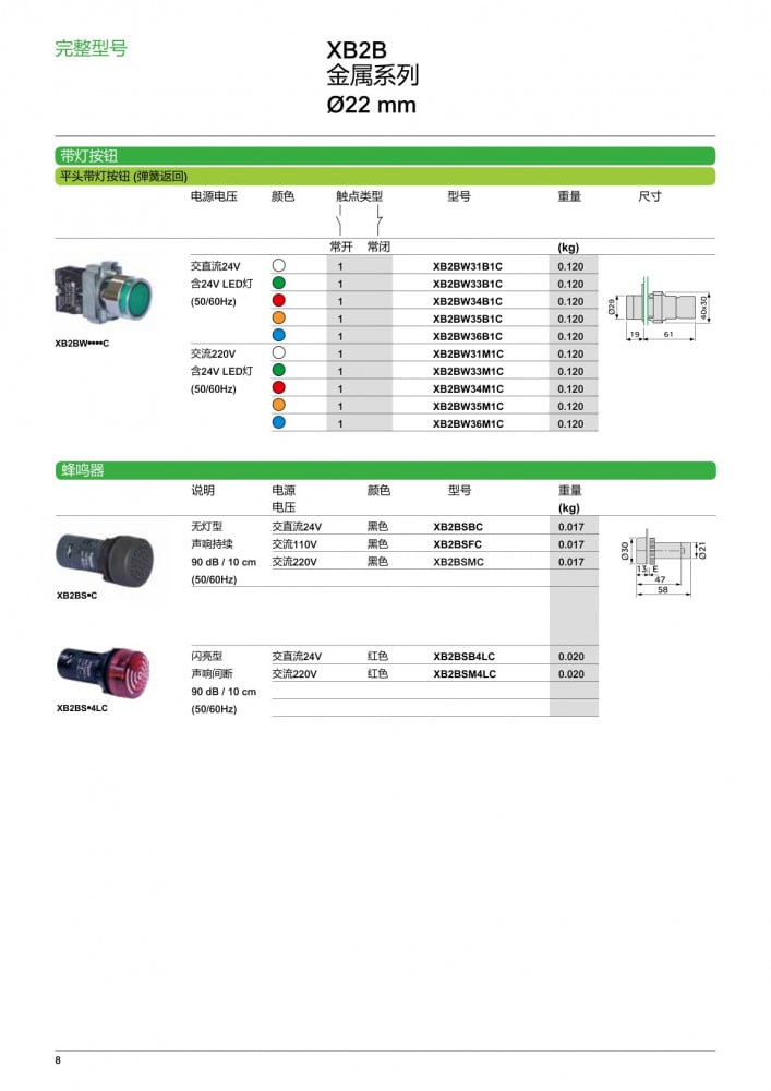 Schneider XB2B catalogue page 10