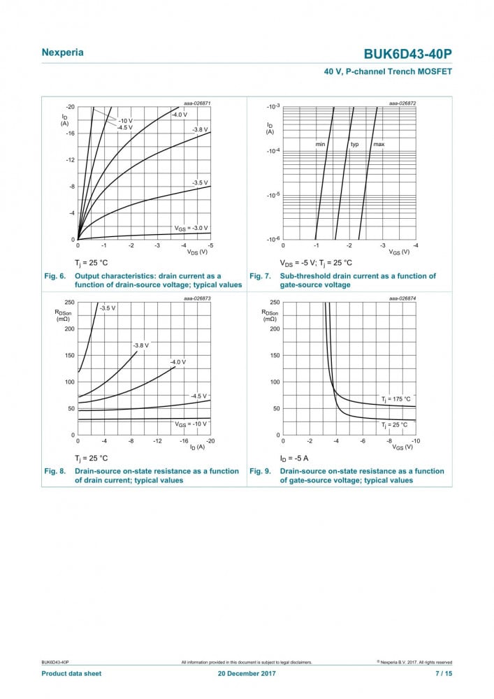 BUK6D43-40PX datasheet page 7
