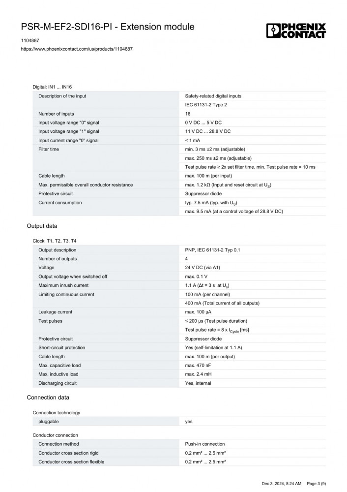 Phoenix Contact 1104887 technical document page 3