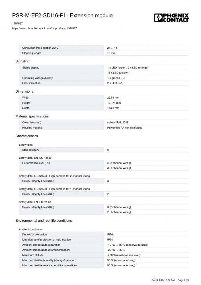 Phoenix Contact 1104887 technical document page 4