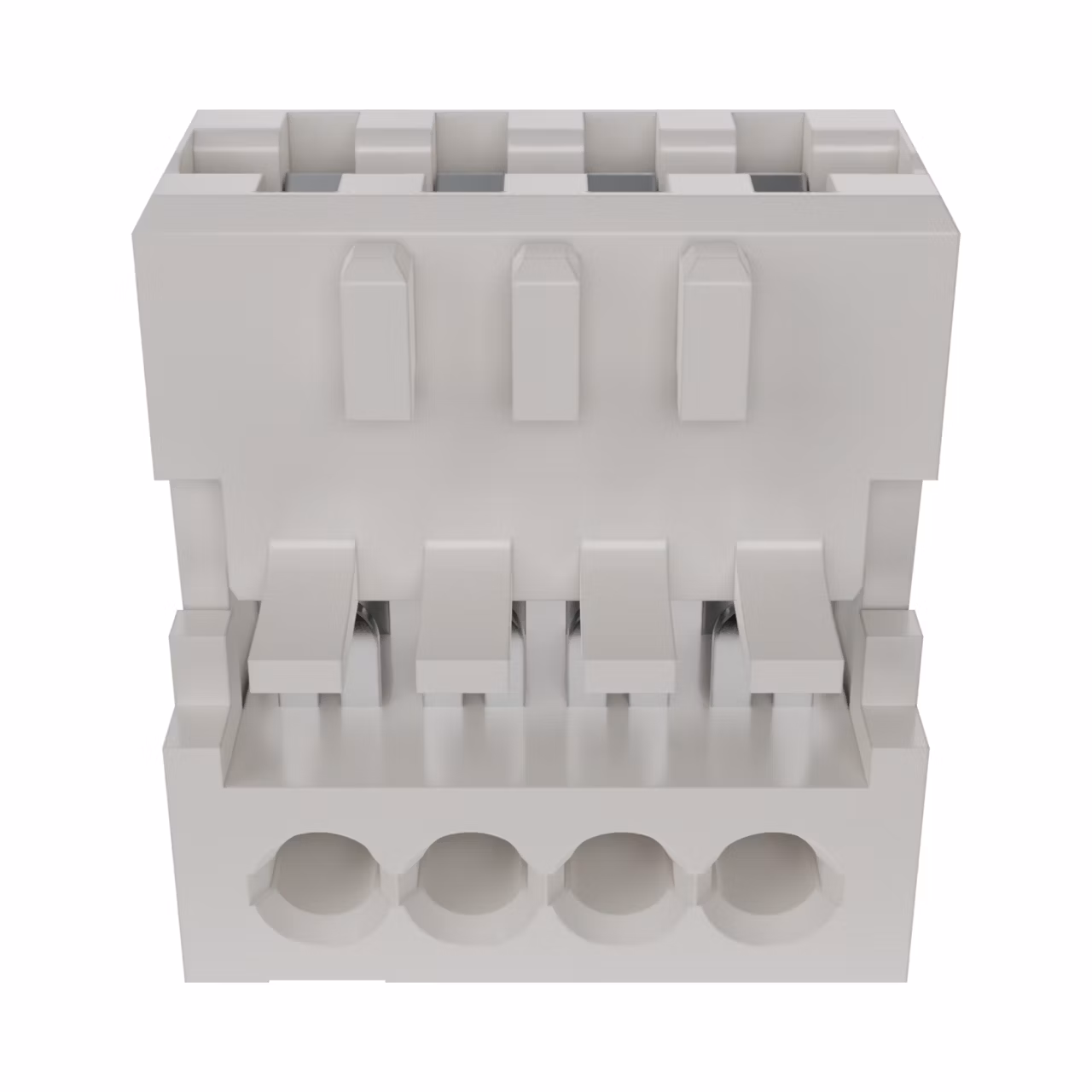 Appli-Mate RAST 2.5 IDT Connector, 2.50mm Pitch, Direct/Indirect, Female, Beaded Terminal, 4 Circuits, Position Keys A and E Removed, Slotted Endwalls for sale