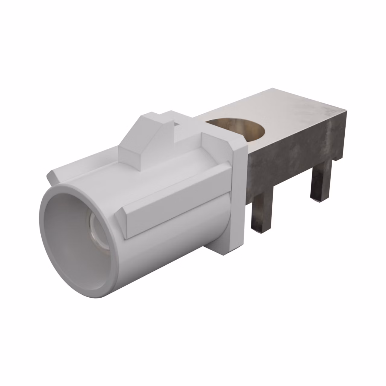 FAKRA Jack, Right-Angle, PCB Receptacle, Through Hole, Die Cast Body, Tin (Sn) Plated, Pin in Paste, Tape and Reel, Keying Code B, Natural, 50 Ohms for sale