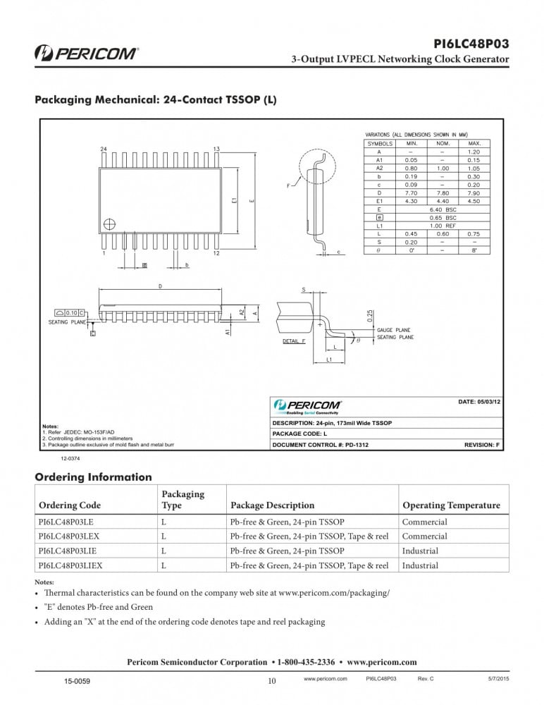 PI6LC48P03LEX datasheet page 10