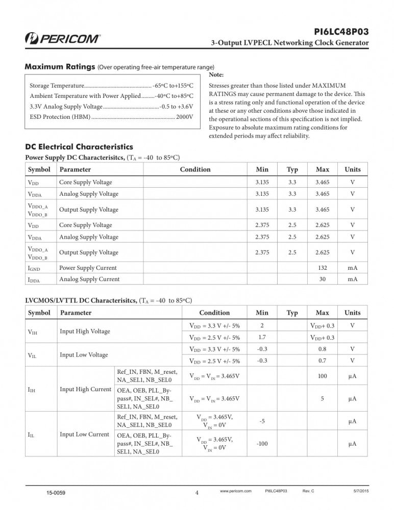 PI6LC48P03LEX datasheet page 4