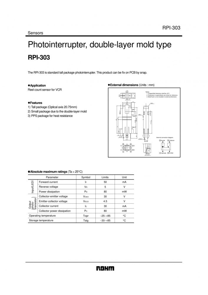 ROHM RPI-303 technical document page 1