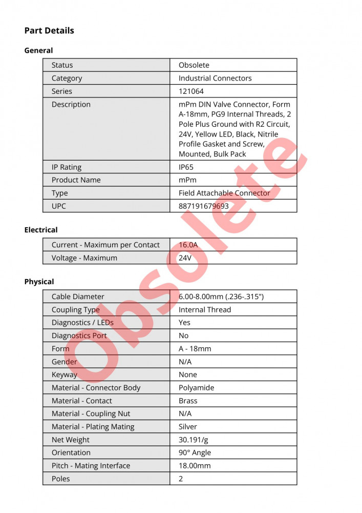 Molex cable schedule and part-list drawing image 2