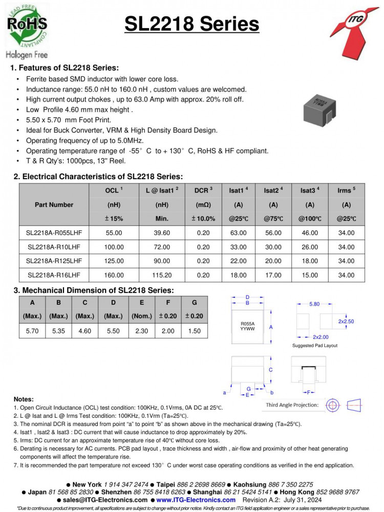 SL2218 series technical document image, page 1