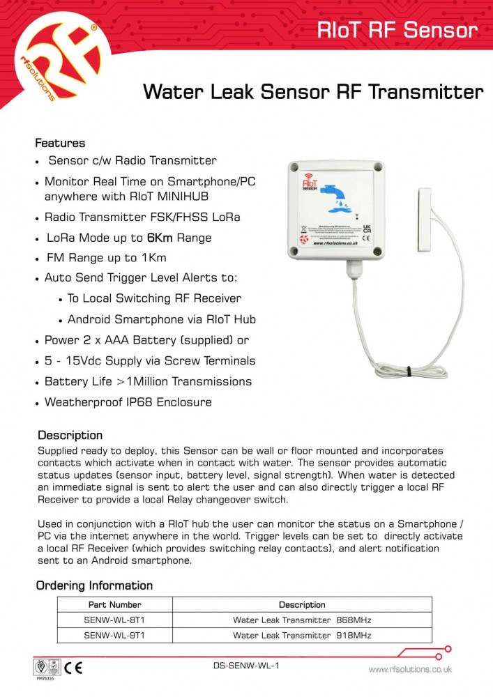 SENW-WL-8T1 technical document image, page 1