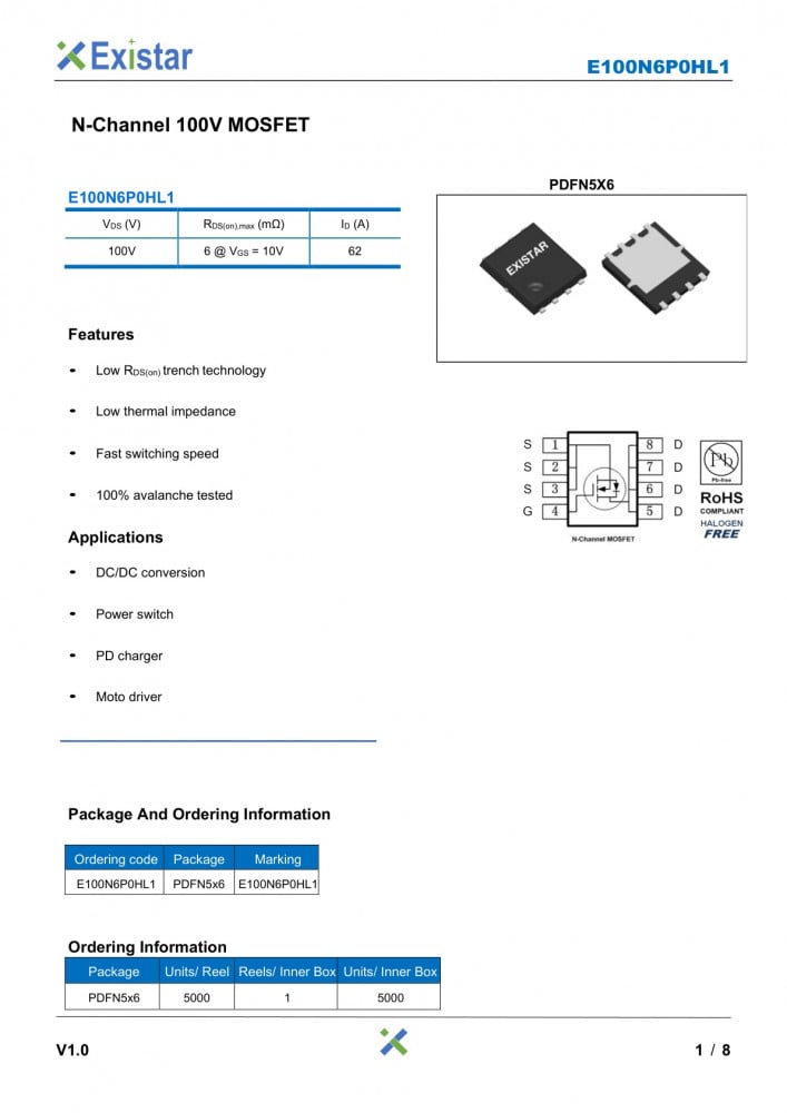 E100N6P0HL1 datasheet page 1