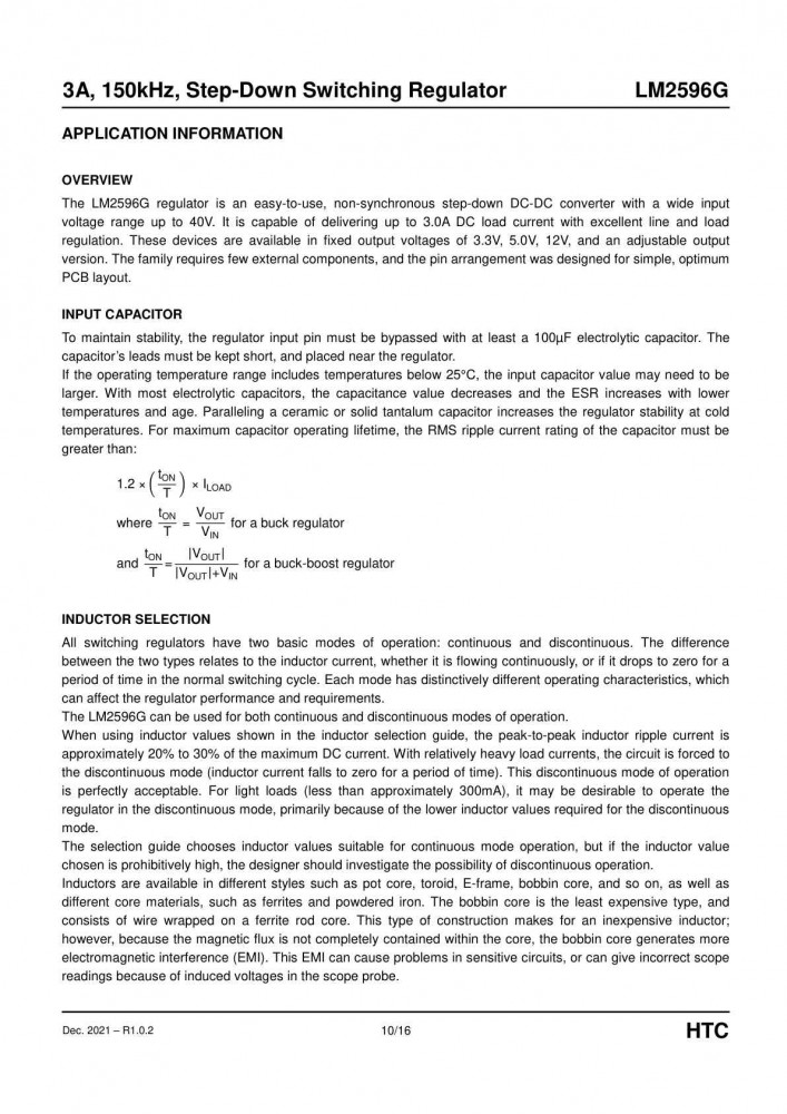 LM2596G datasheet page 10