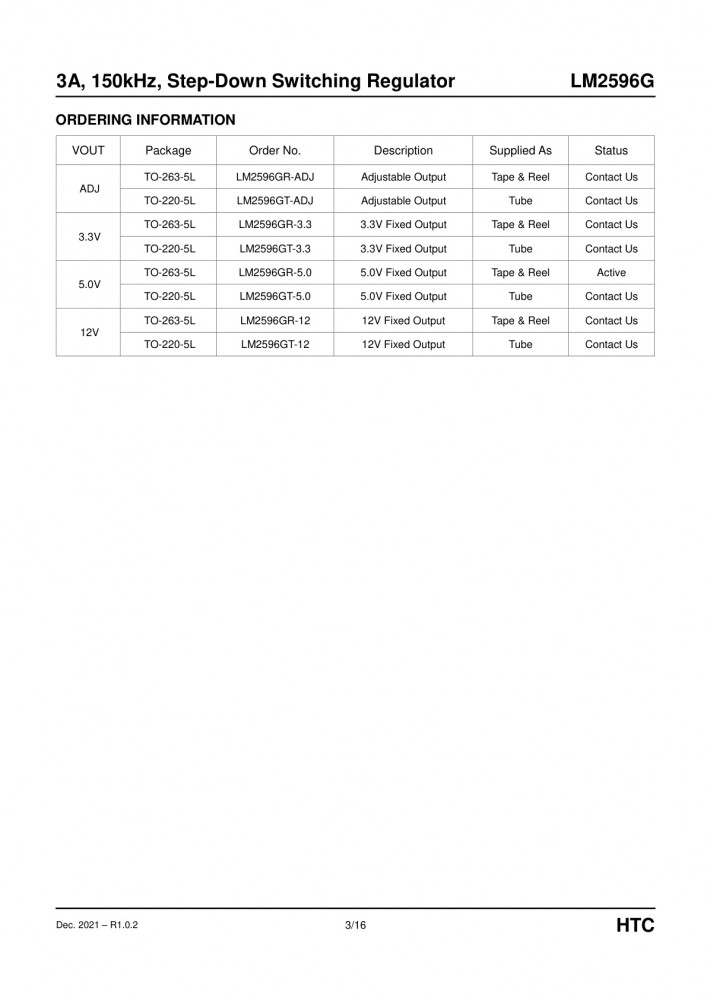 LM2596G datasheet page 3
