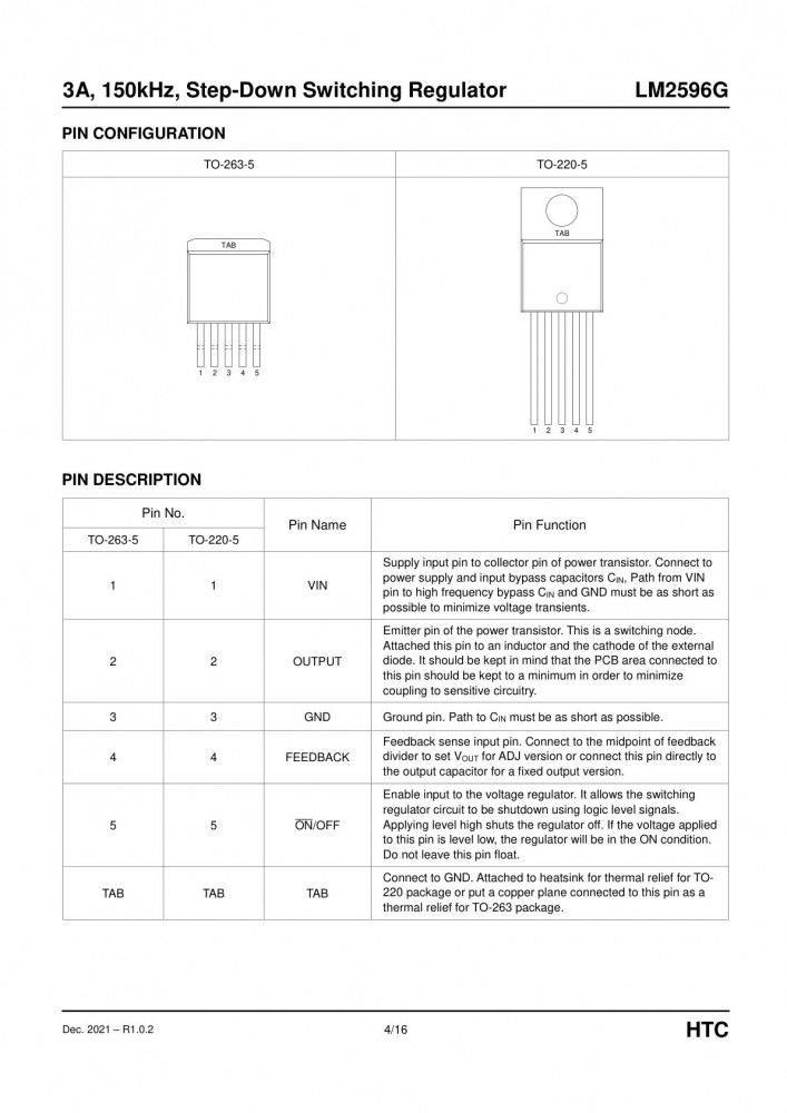 LM2596G datasheet page 4
