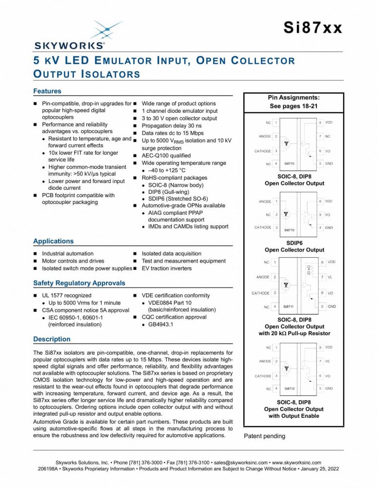 SI8710BD-B-ISR datasheet page 1