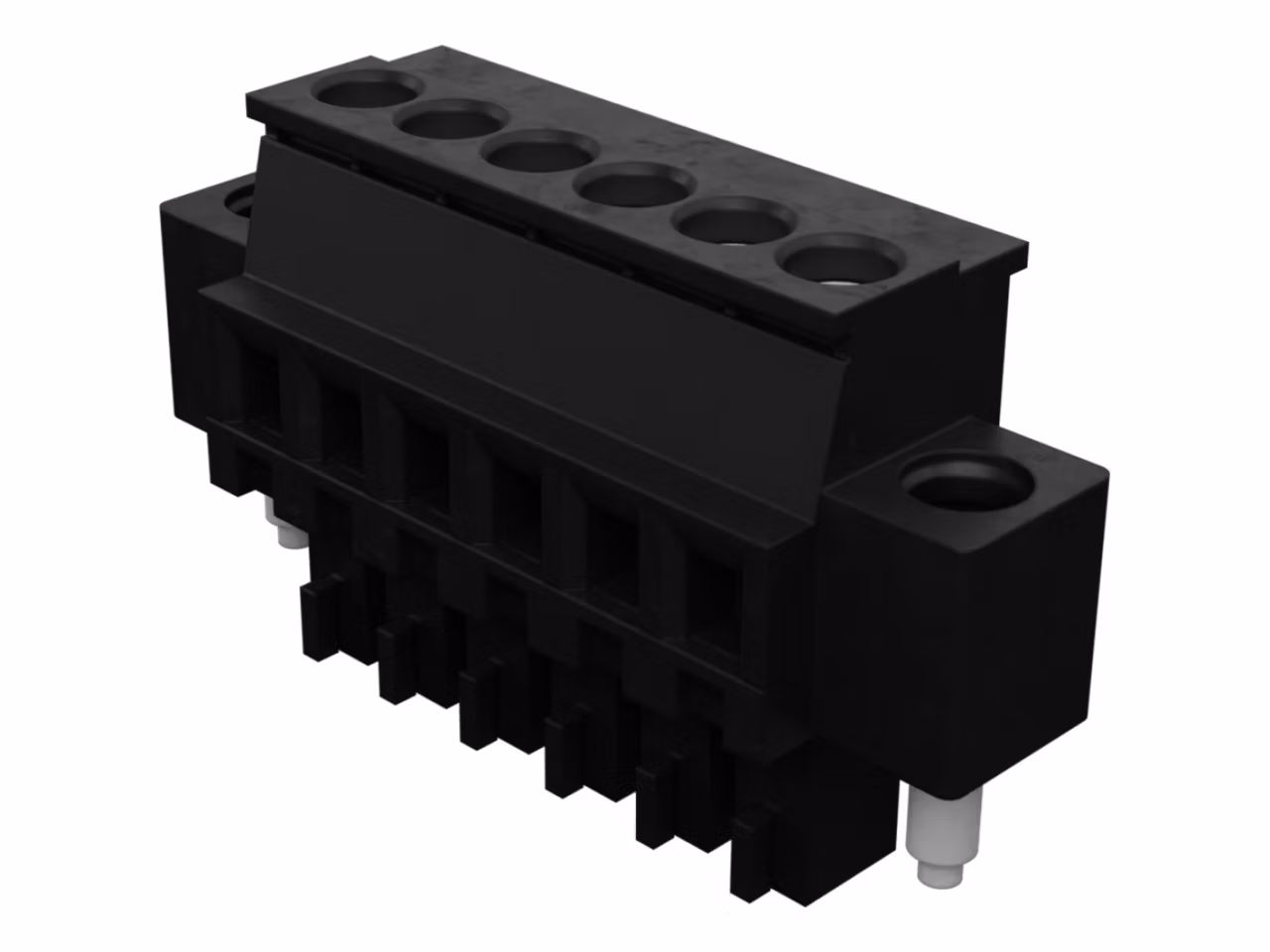 3.81mm Pitch Eurostyle Vertical Plug, with Retention Screws and Reverse Imprinting, Front Wire Entry, Gold (Au) Plated, Black, 6 Circuits for sale