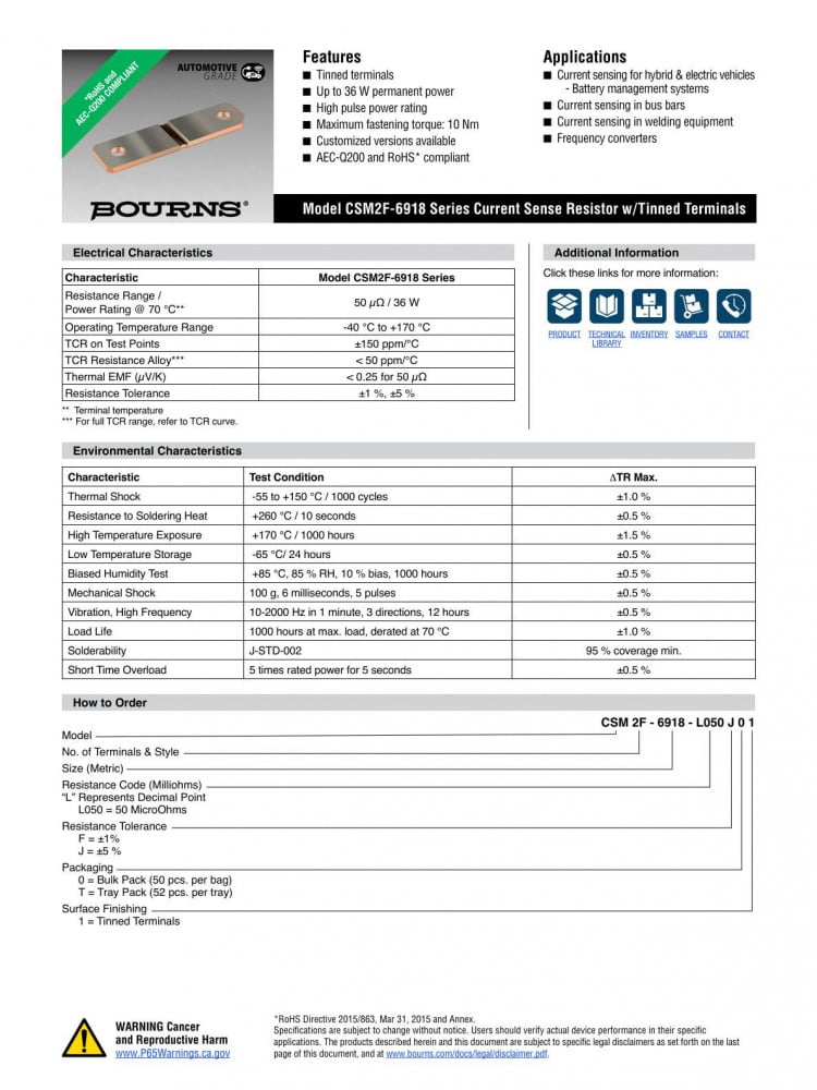 BOURNS CSM2F-6918 datasheet page 1