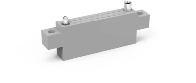 AirBorn W Series Rectangular Cable Mount Receptacle with Socket Contacts, Crimp Removable, 0.100