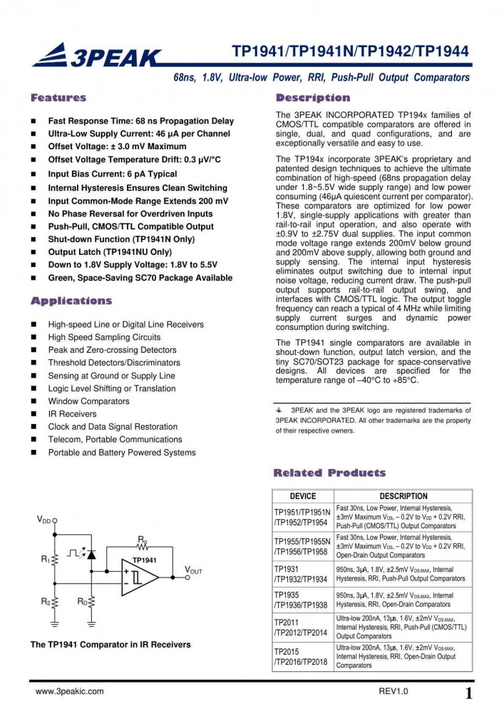 TP1941 datasheet page 1