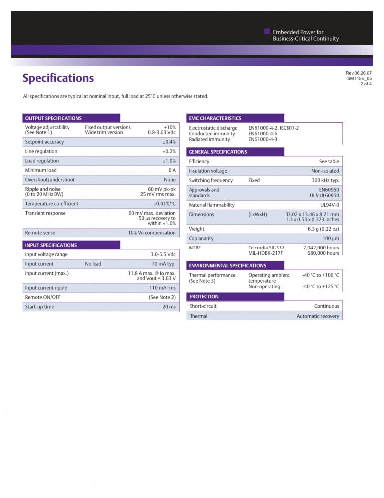SMT15E-05W3V3J datasheet page 2