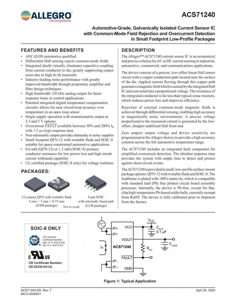 ACS71240 datasheet page 1