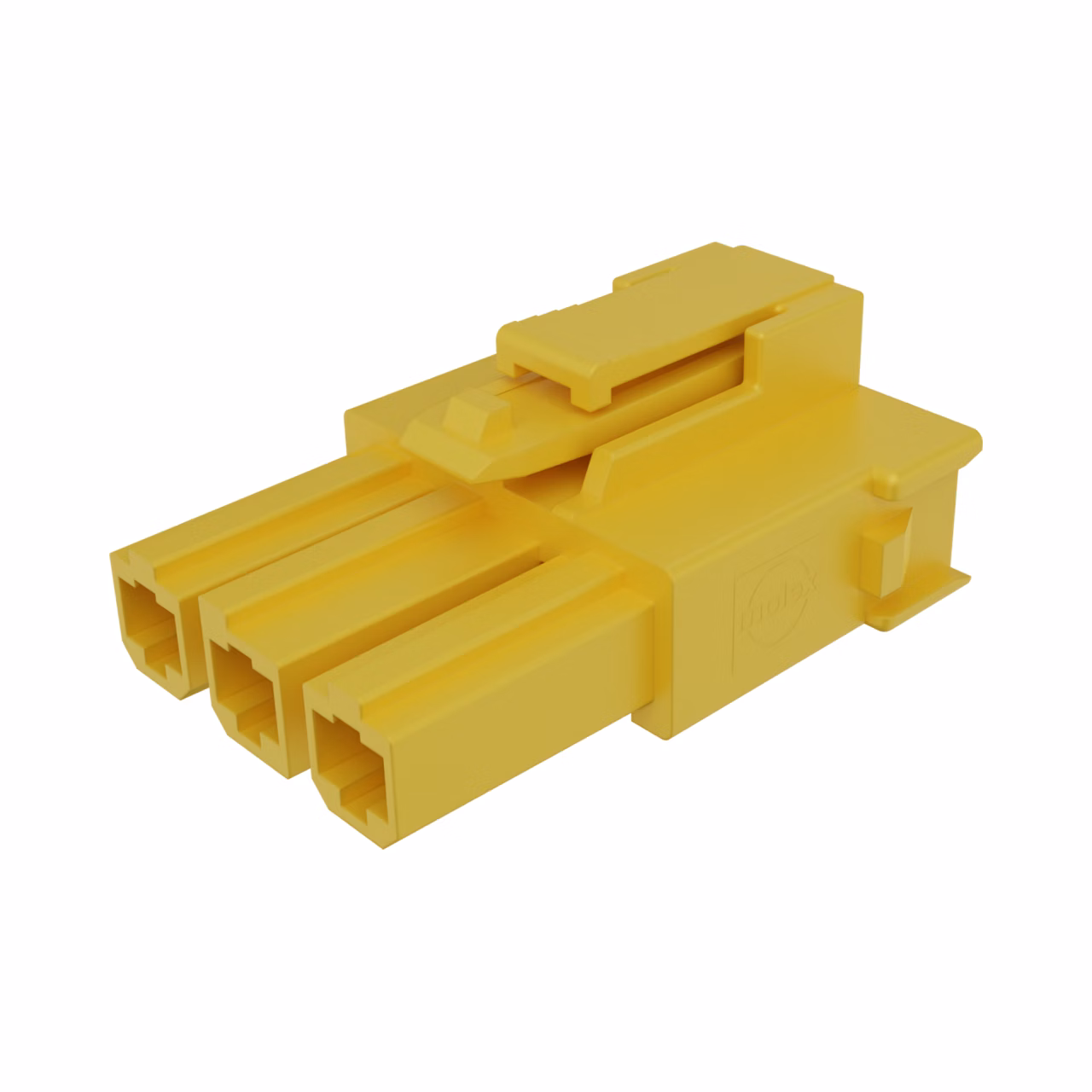 Mega-Fit ColorLock Tangless TPA-Capable Receptacle Housing, Single Row, 3 Circuit, UL 94V-0, Glow-Wire Capable, Yellow for sale