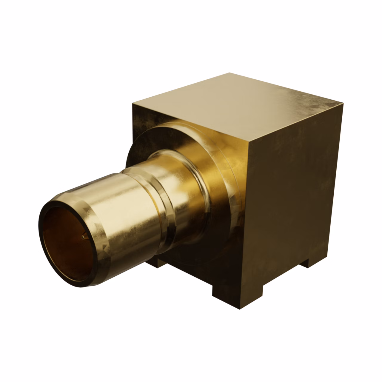 SMB Jack, Right-Angle, PCB Receptacle, Surface Mount, Brass Body, Gold (Au) Flash Plated, Tray, 75 Ohms for sale