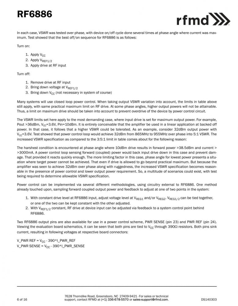 RF6886 datasheet page 6
