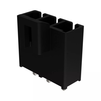 Mega-Fit Vertical Header, 5.70mm Pitch, Single Row, 3 Circuits, Matte Tin (Sn) Plating, Glow-Wire Capable, Tape and Reel, Black for sale