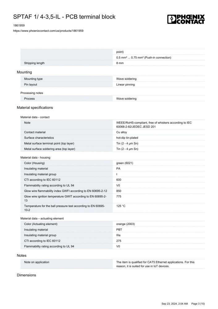 Phoenix Contact 1861959 technical document page 3