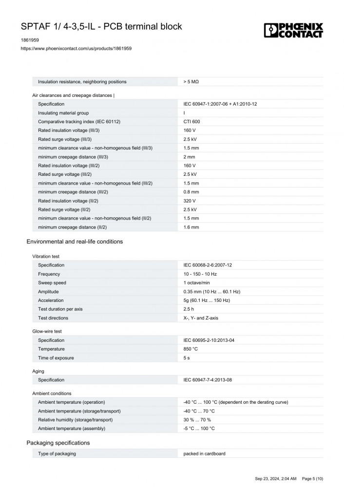 Phoenix Contact 1861959 technical document page 5