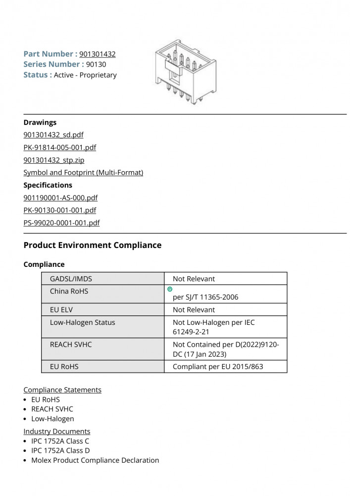 901301432 product document image, page 1