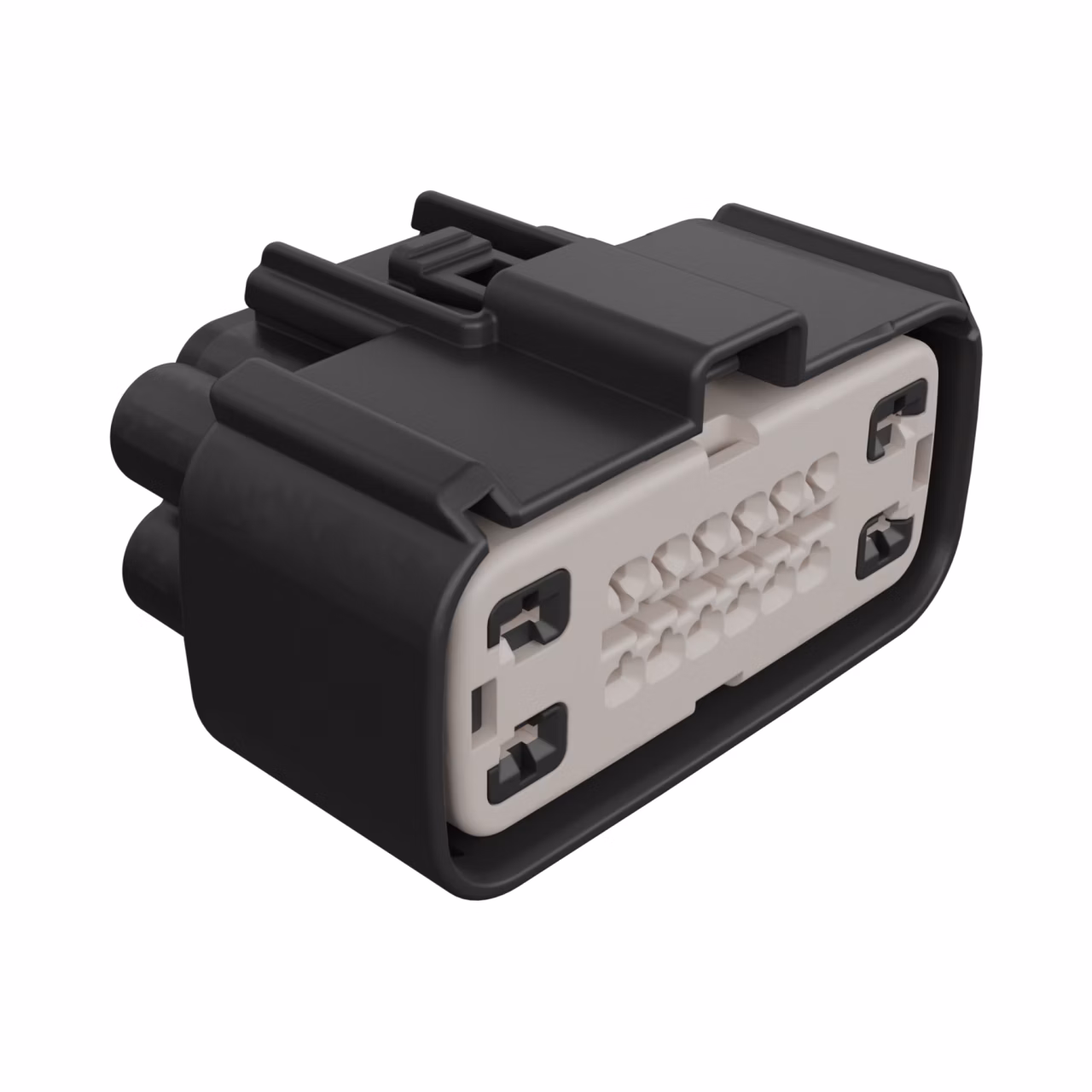MX150 Hybrid Mat-Sealed Female Connector Assembly, Dual Row, 16 Circuits, Keying Option C, Dark Gray for sale