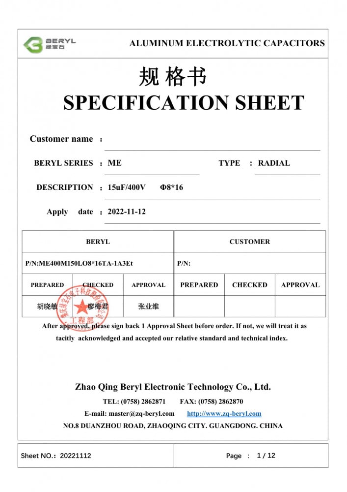 ME400M150LO8*16TA-1A3Et datasheet page 1