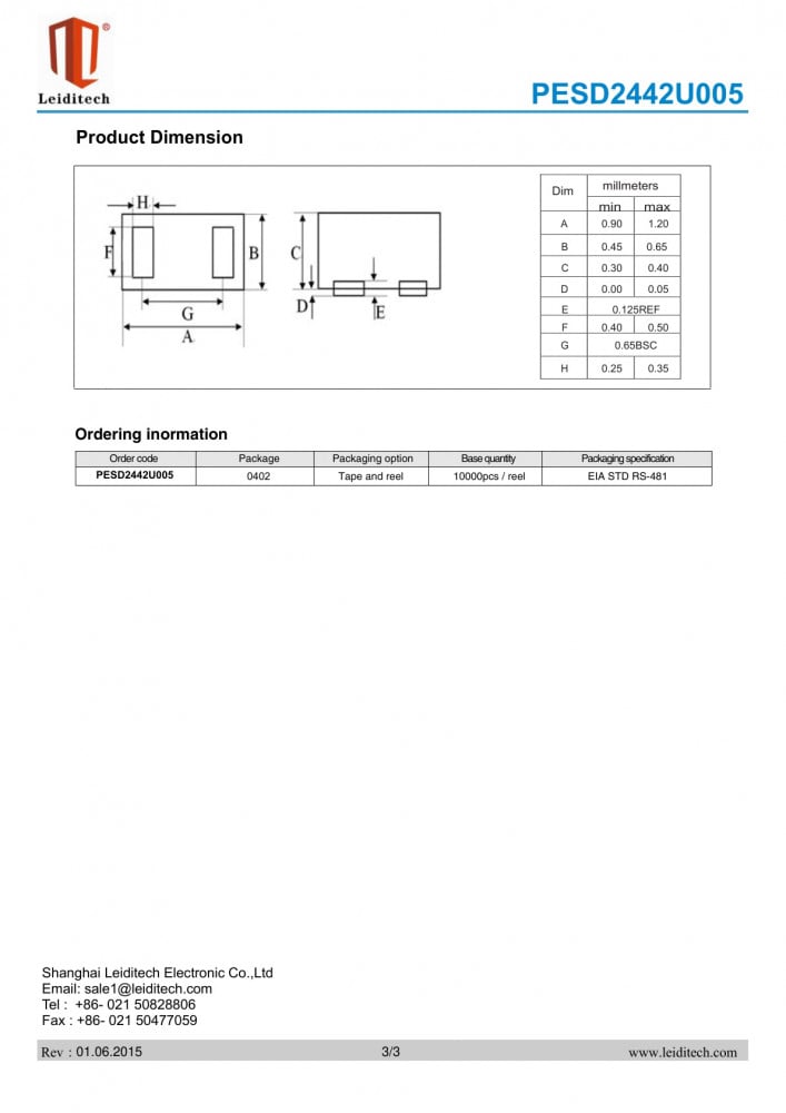 PESD2442U005 datasheet page 3