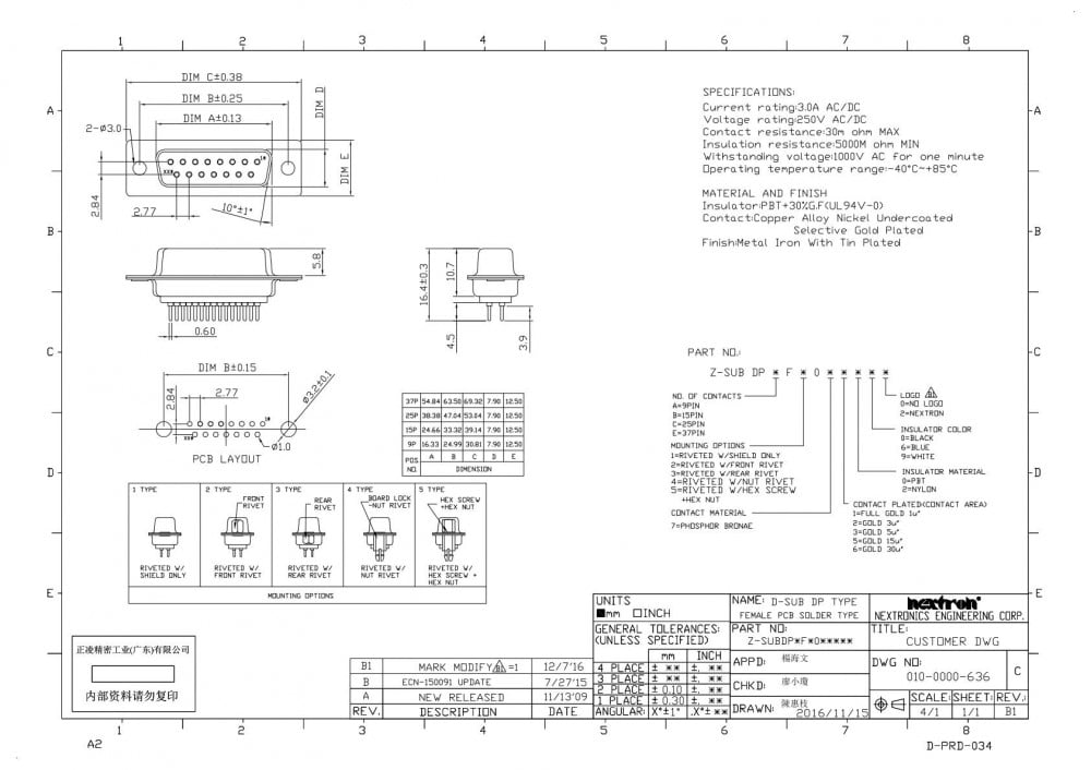 Nextron Z-SUBDPBF5071002 technical drawing