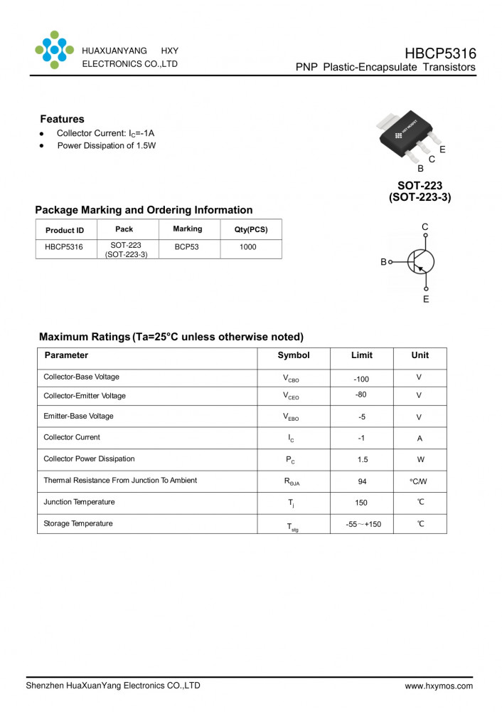 HBCP5316 technical document page 1