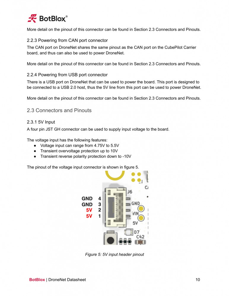 DroneNet datasheet page 10