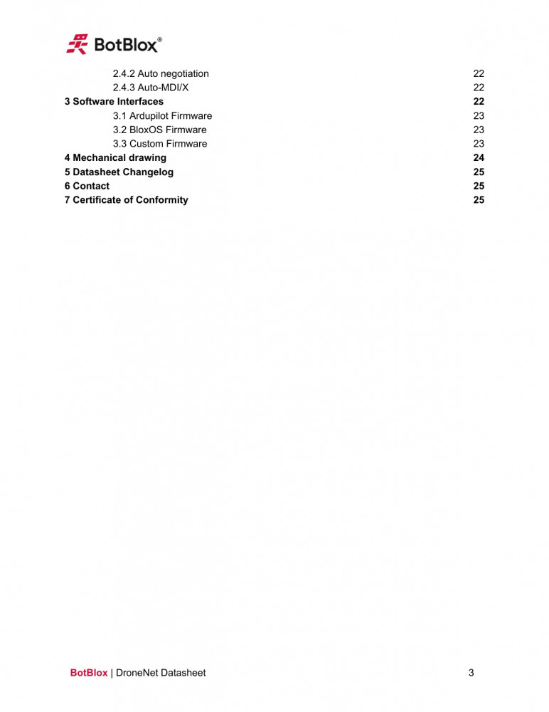DroneNet datasheet page 3
