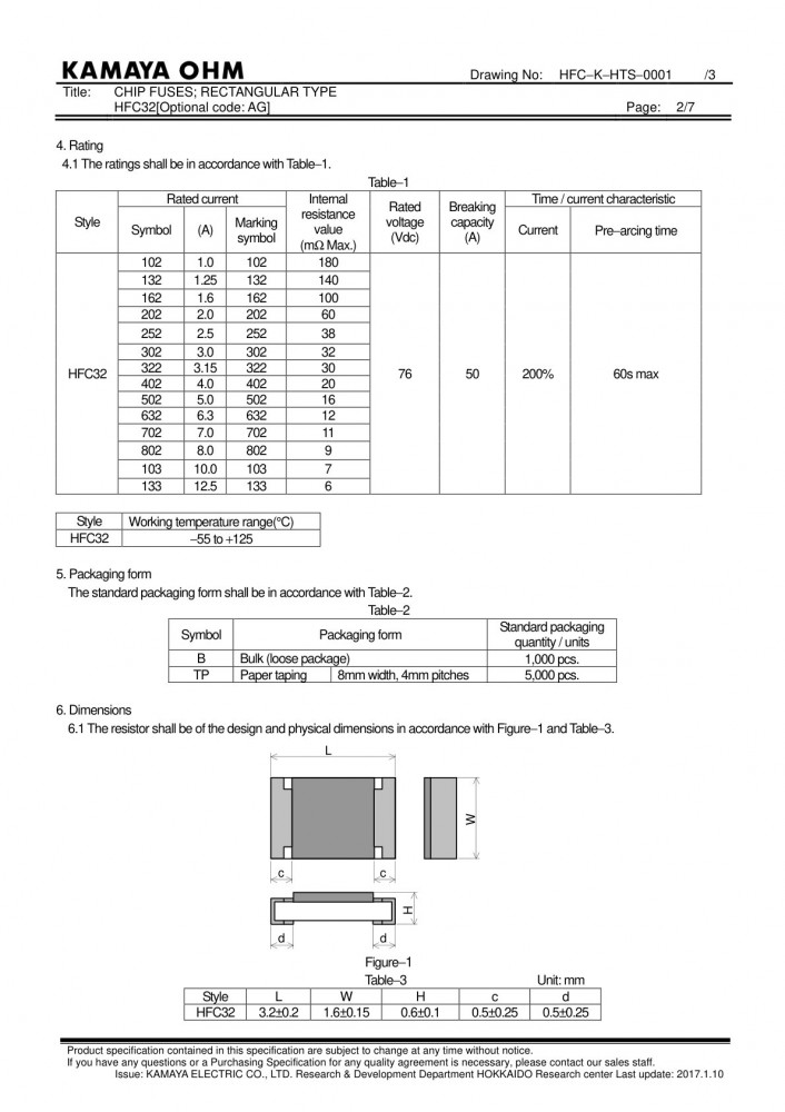 KAMAYA HFC32 specification page 3
