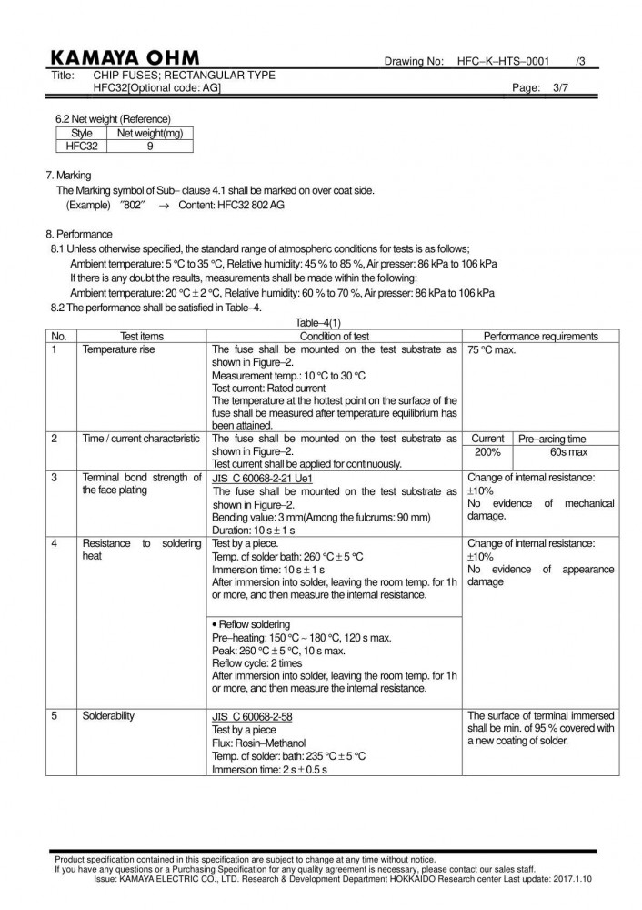 KAMAYA HFC32 specification page 4