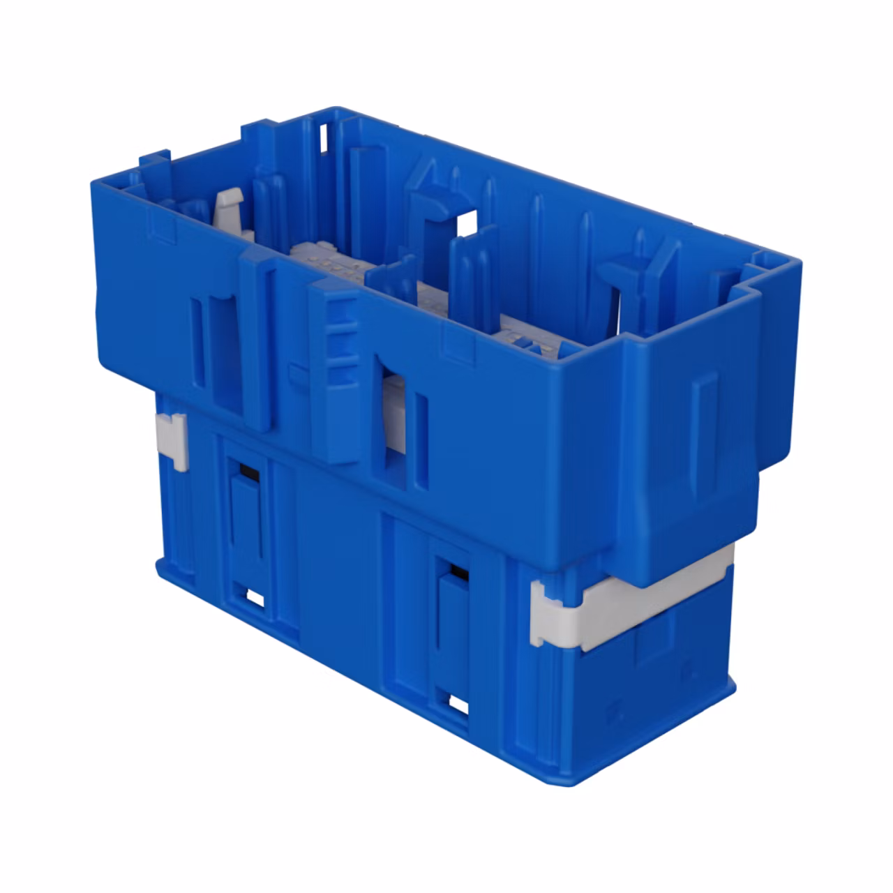 MX-DaSH Unsealed 2x2 Male Connector Assembly, without Wire Dress Cover Latch, Configuration 2, Keying Option C, Blue for sale