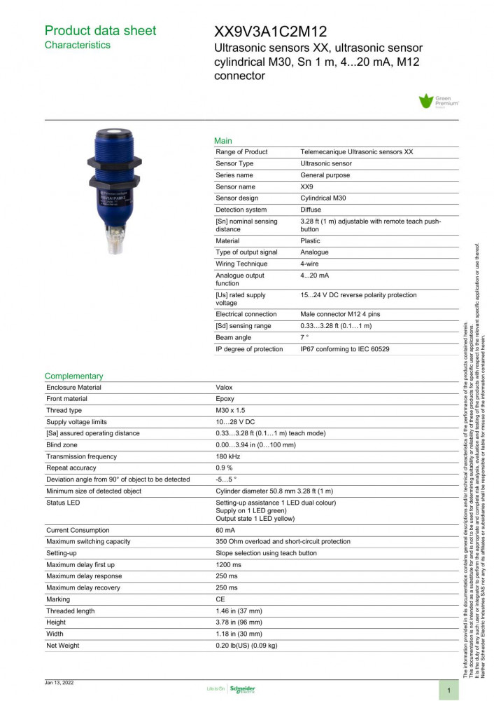 XX9V3A1C2M12 technical document page 1