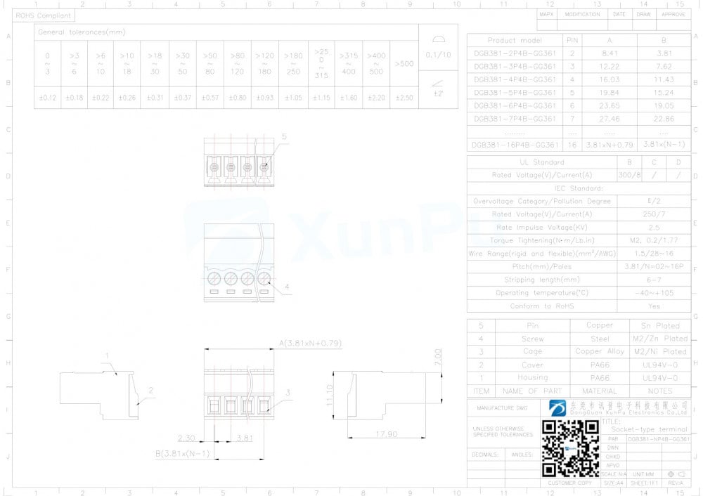 DGB381-9P4B-GG361 technical drawing preview