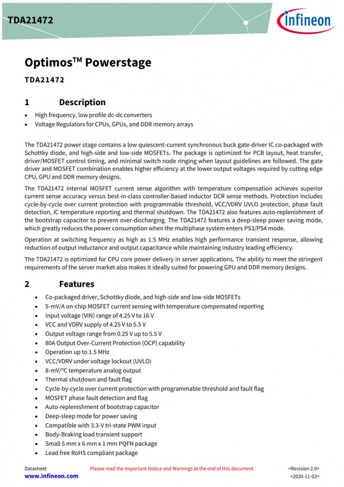 TDA21472 datasheet page 1