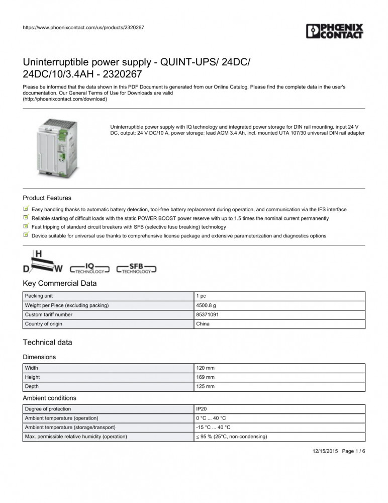 Product documentation page 1