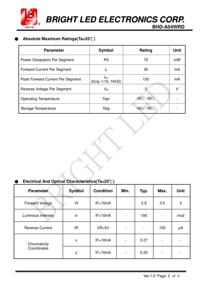 BHD-A54WRD specification page 3