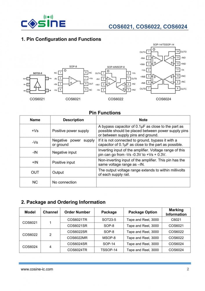 COS6021SR datasheet page 2